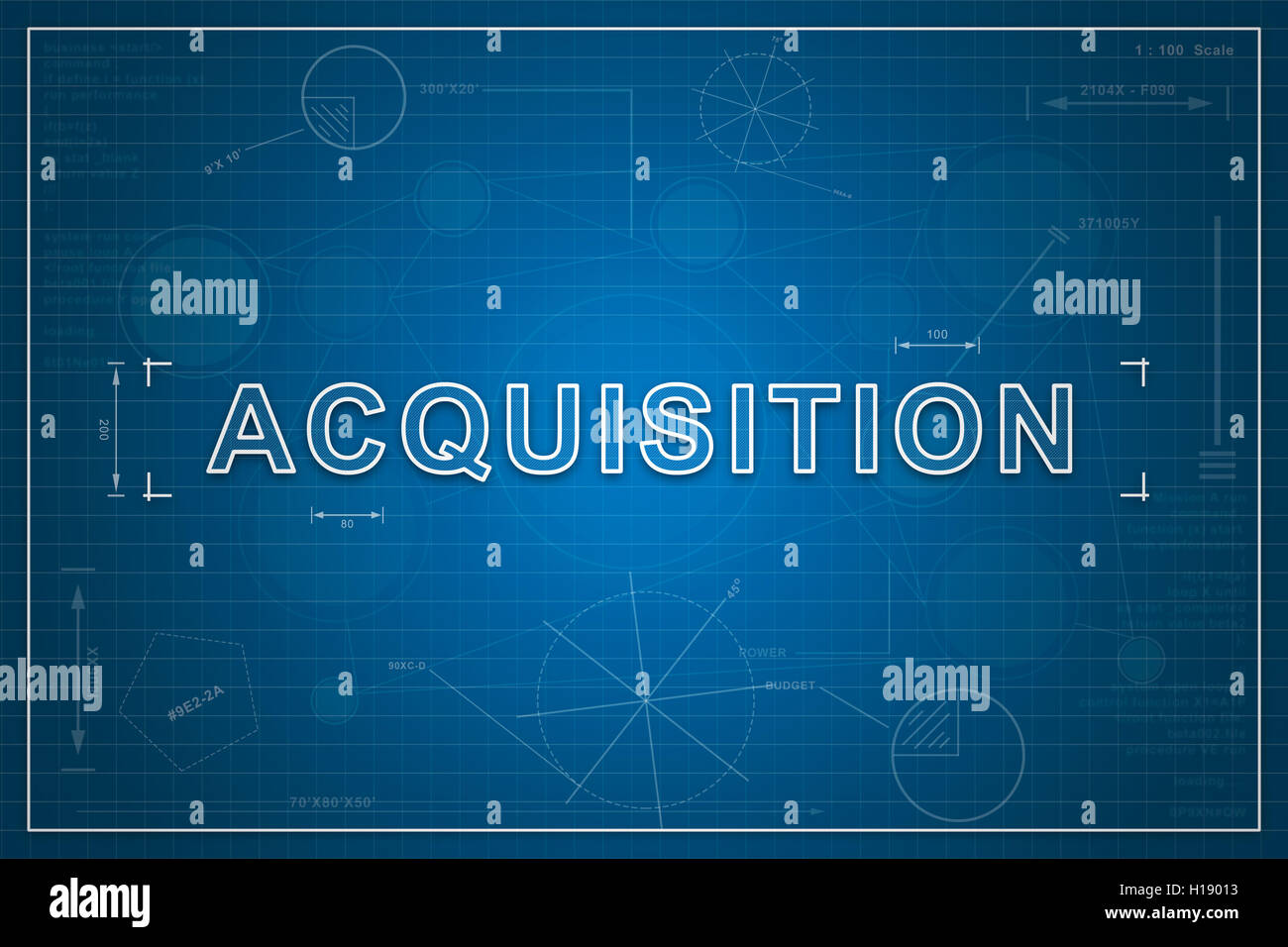 Acquisition on paper blueprint background, business concept Stock Photo ...
