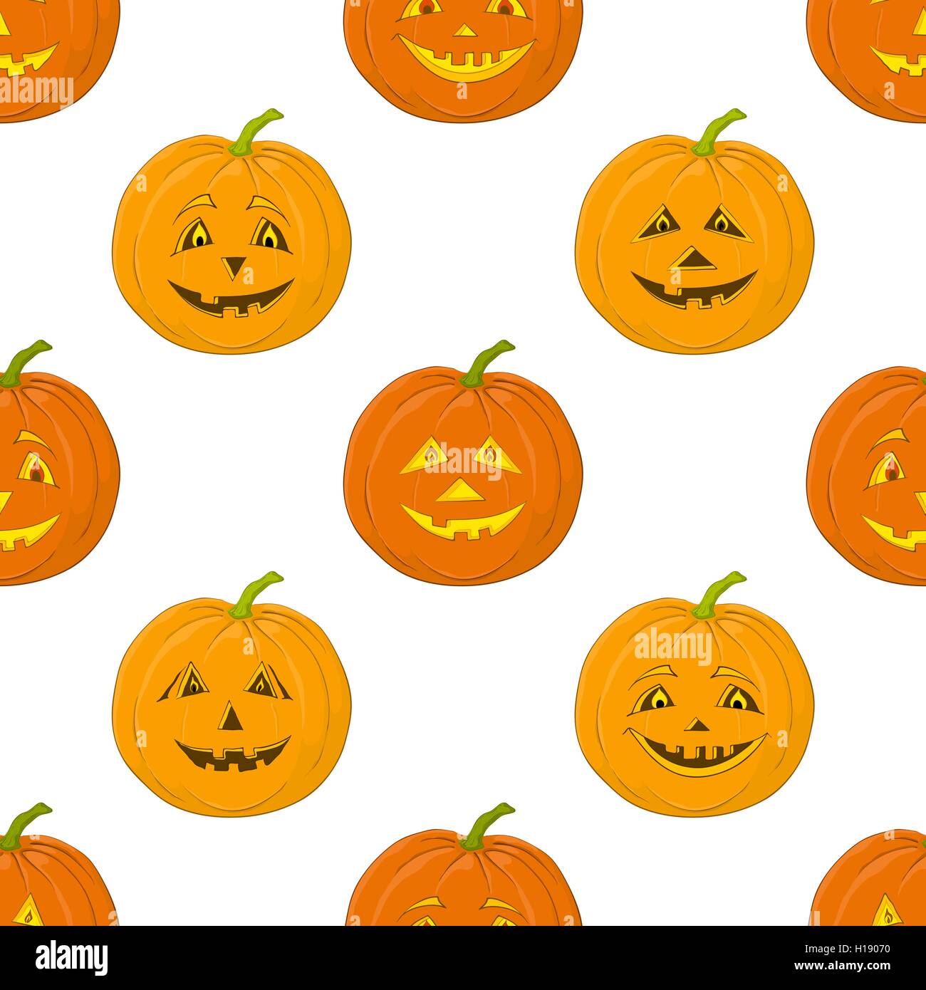 Pumpkins Jack O Lantern, seamless background Stock Vector Image & Art ...