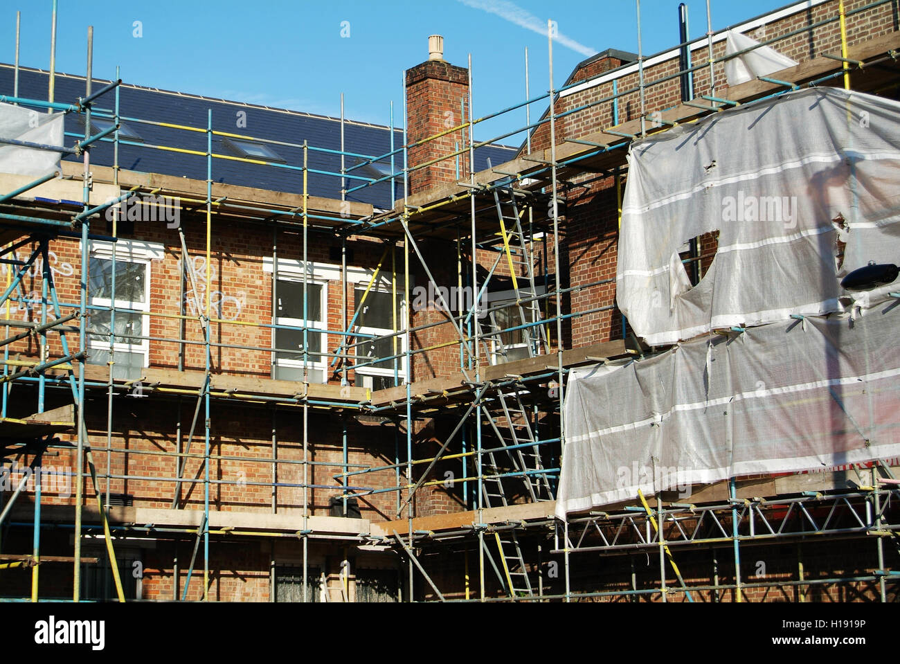 photo of a building being reconstructed in London Stock Photo - Alamy