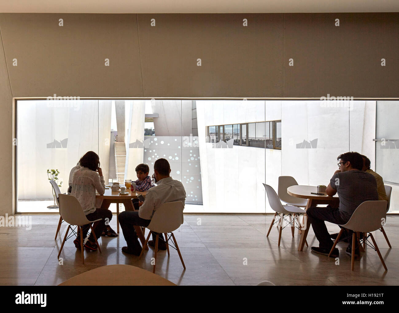 Cafe area on 1st floor. Museo Internacional del Barroco MIB, Puebla ...