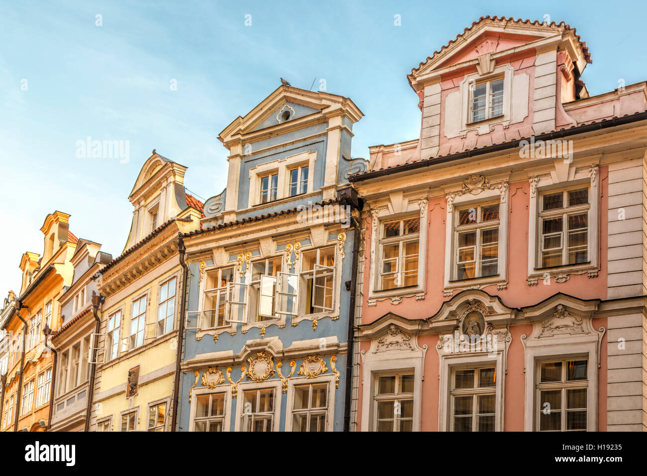 Ornate facades and gabled architecture in the Old Town Square, a UNESCO ...