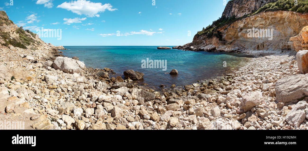 Mediterranean coastline landscape panoramic view in Alicante, Spain ...