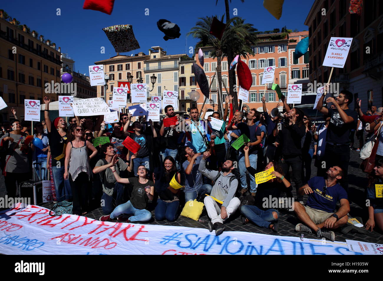 Roma, Italy. 22nd Sep, 2016. Demonstration against the Fertility Day ...