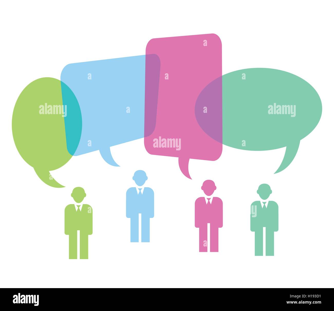 People with colorful speech bubbles Stock Vector Image & Art - Alamy