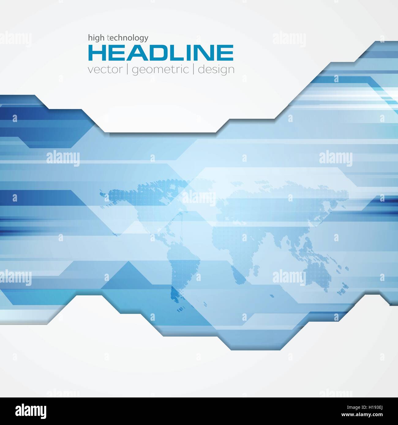 Abstract blue tech corporate background. Vector bright geometric design ...