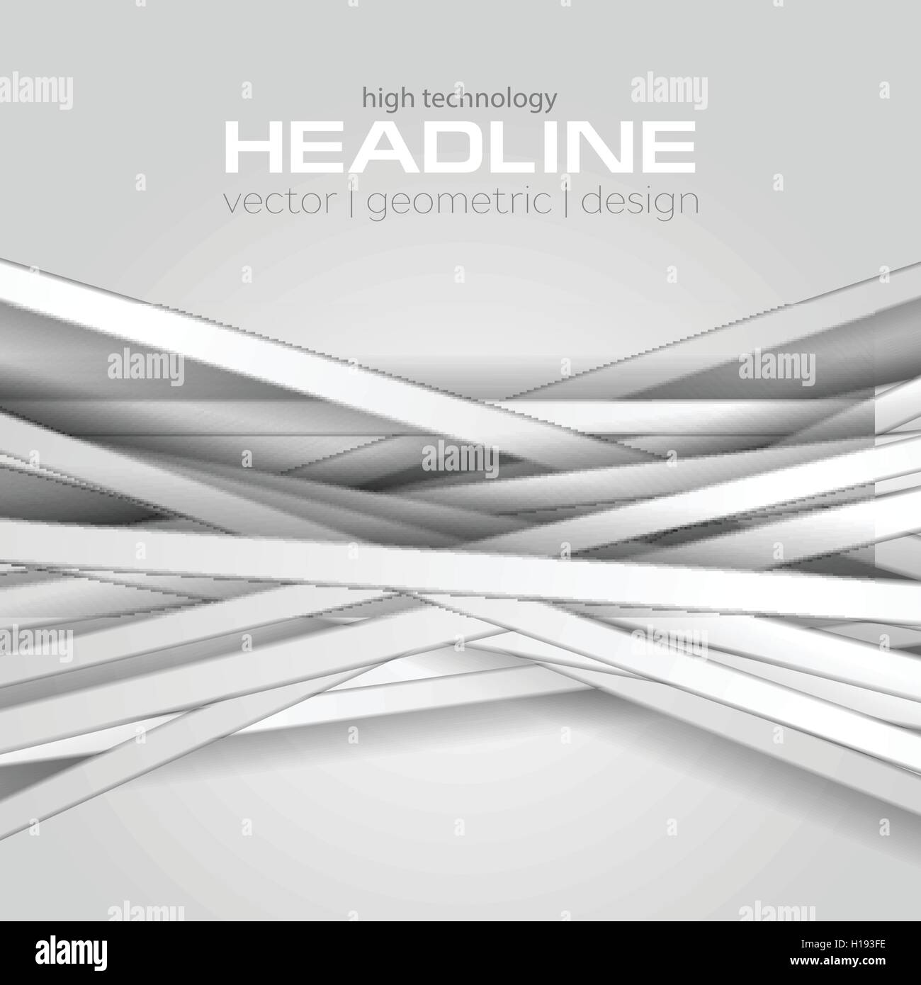 Abstract grey tech background with stripes. Vector light color ...