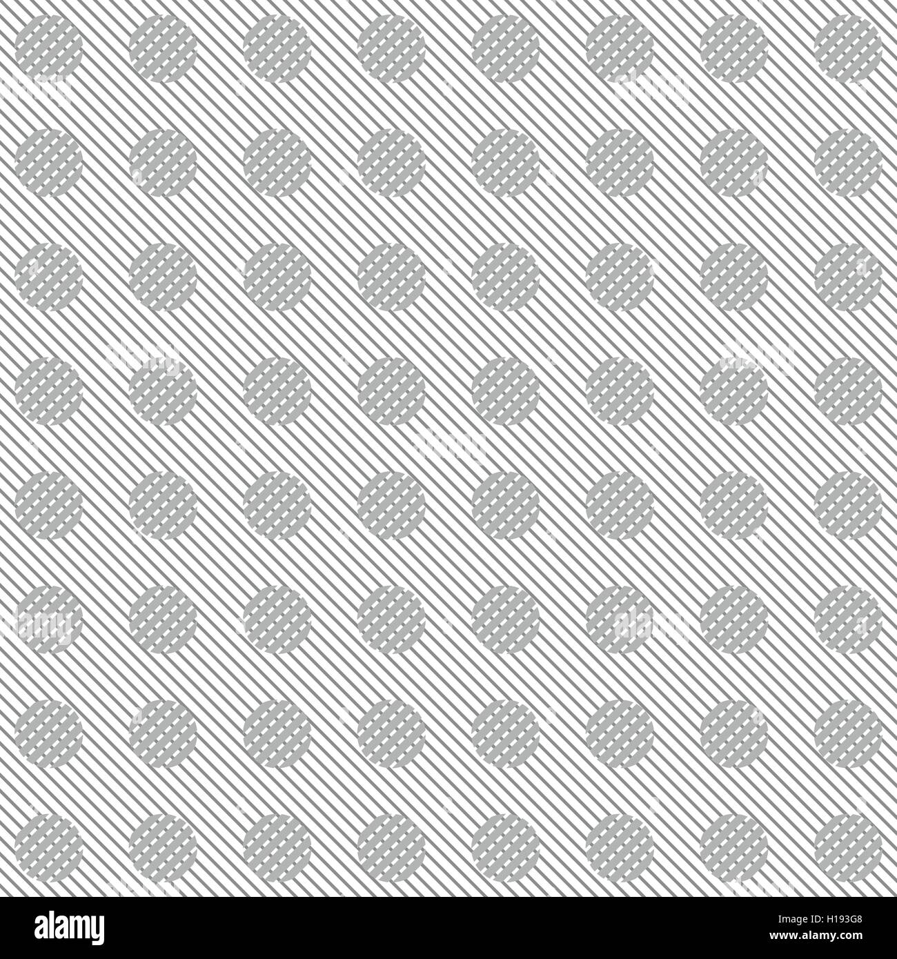 Grey diagonal stripes and circles abstract pattern. Vector lines ...