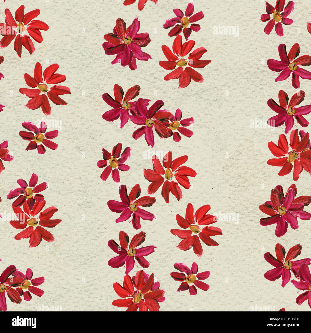 Seamless pattern with red flowers Stock Photo - Alamy
