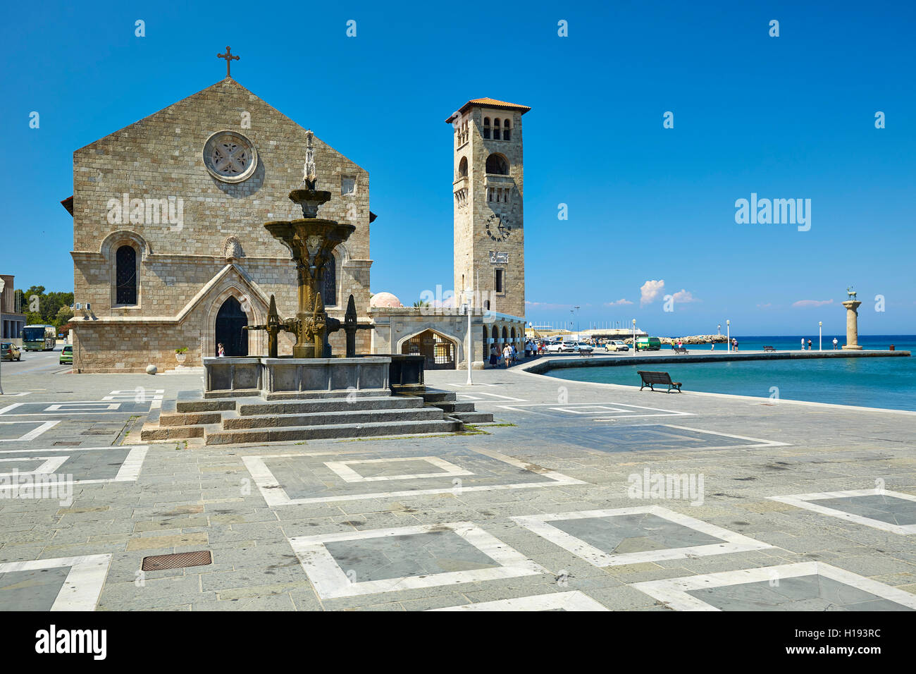 Rhodes town harbour Stock Photo - Alamy