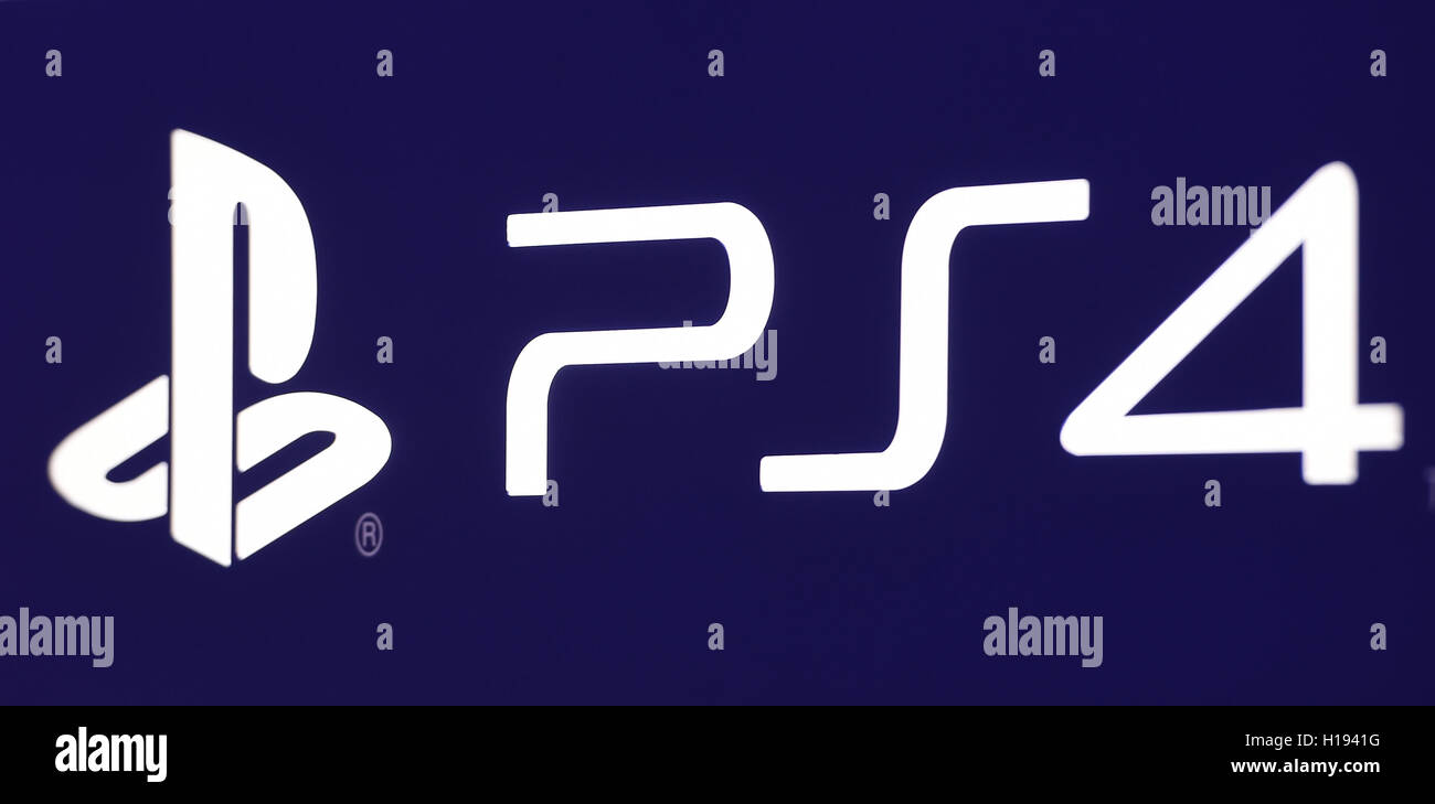 The Playstation 4 logo during EGX 2016 at the NEC in Birmingham Stock ...