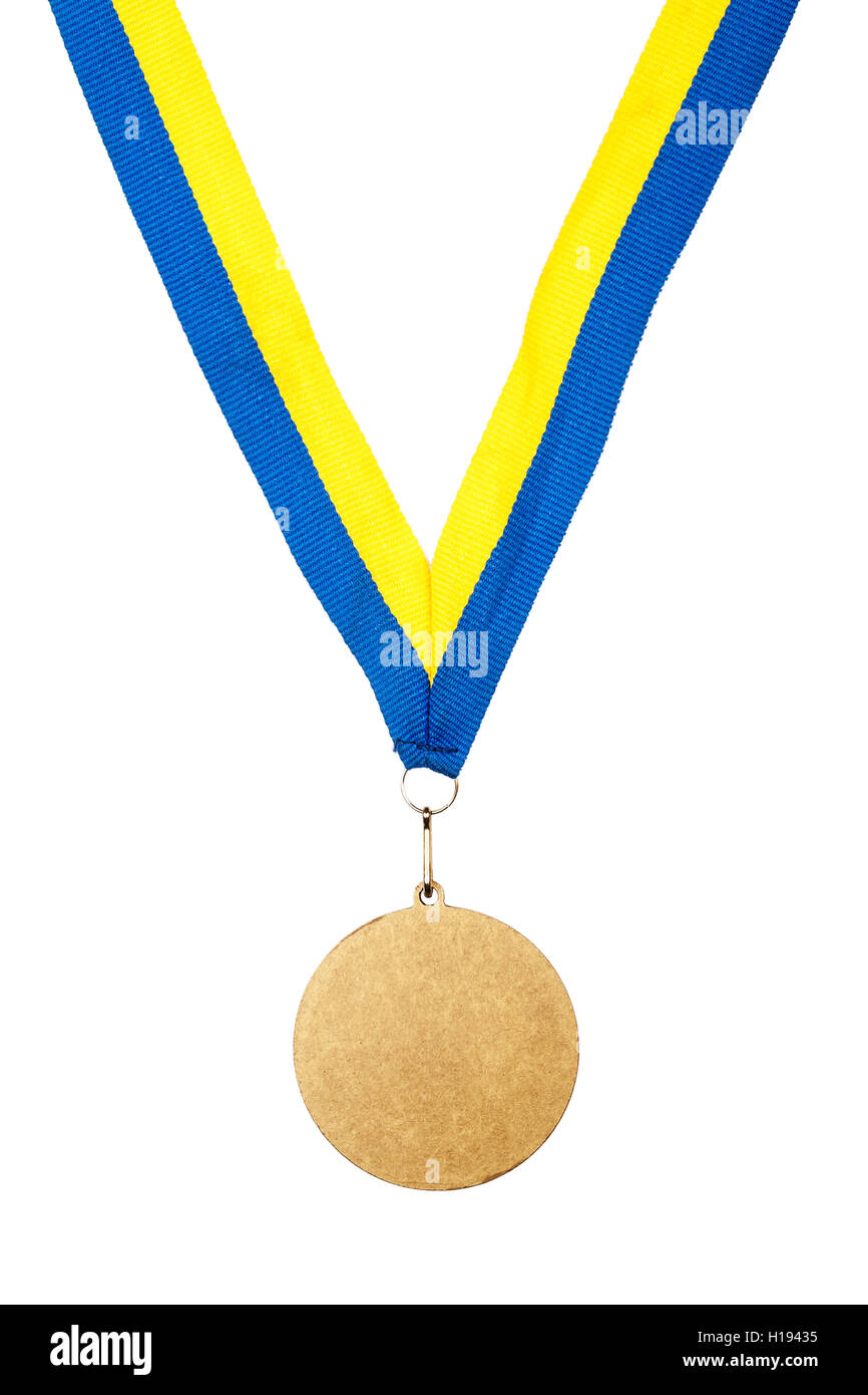 Gold Medal isolated on white background Stock Photo - Alamy