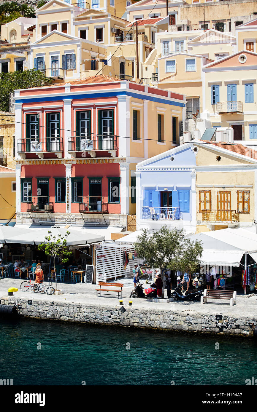 Symi harbour, Rhodes Stock Photo - Alamy