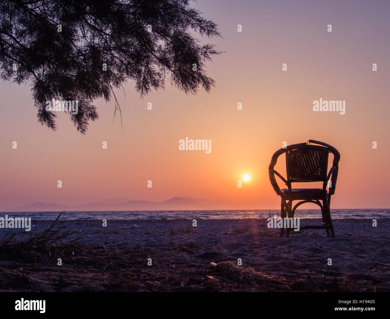 Late sunset in Kos island Stock Photo - Alamy
