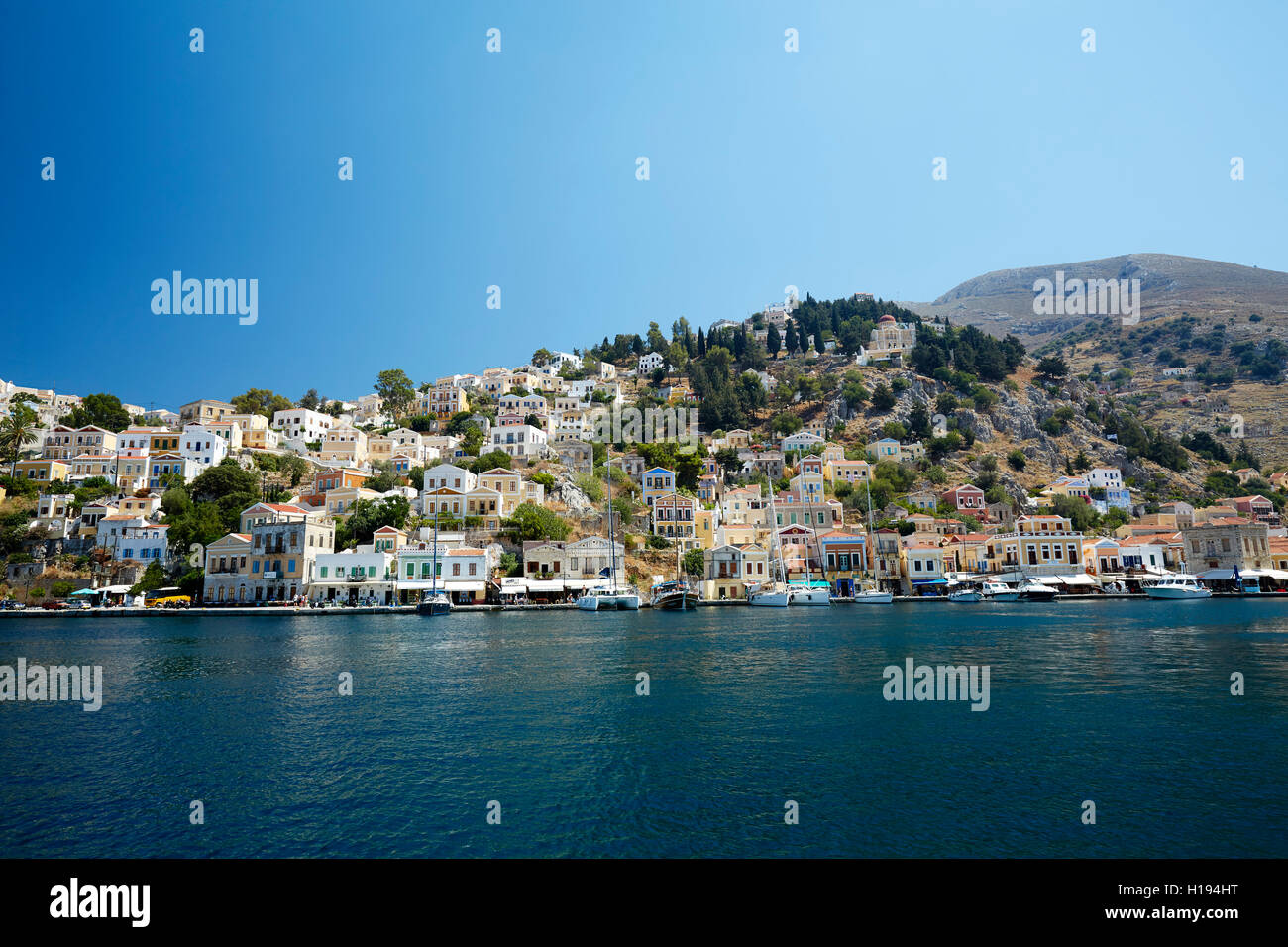 Symi harbour, Rhodes Stock Photo - Alamy