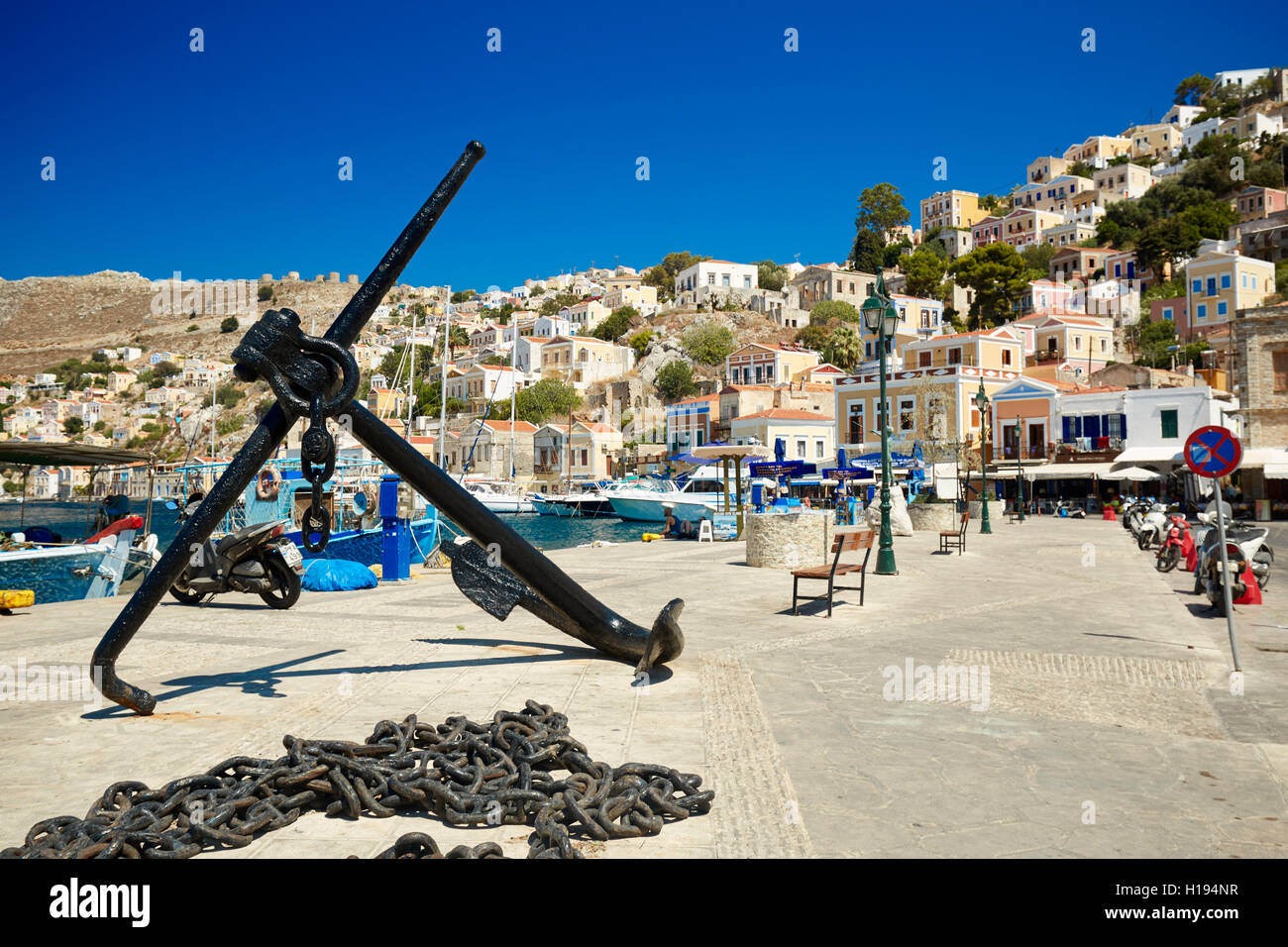 Symi harbour, Rhodes Stock Photo - Alamy