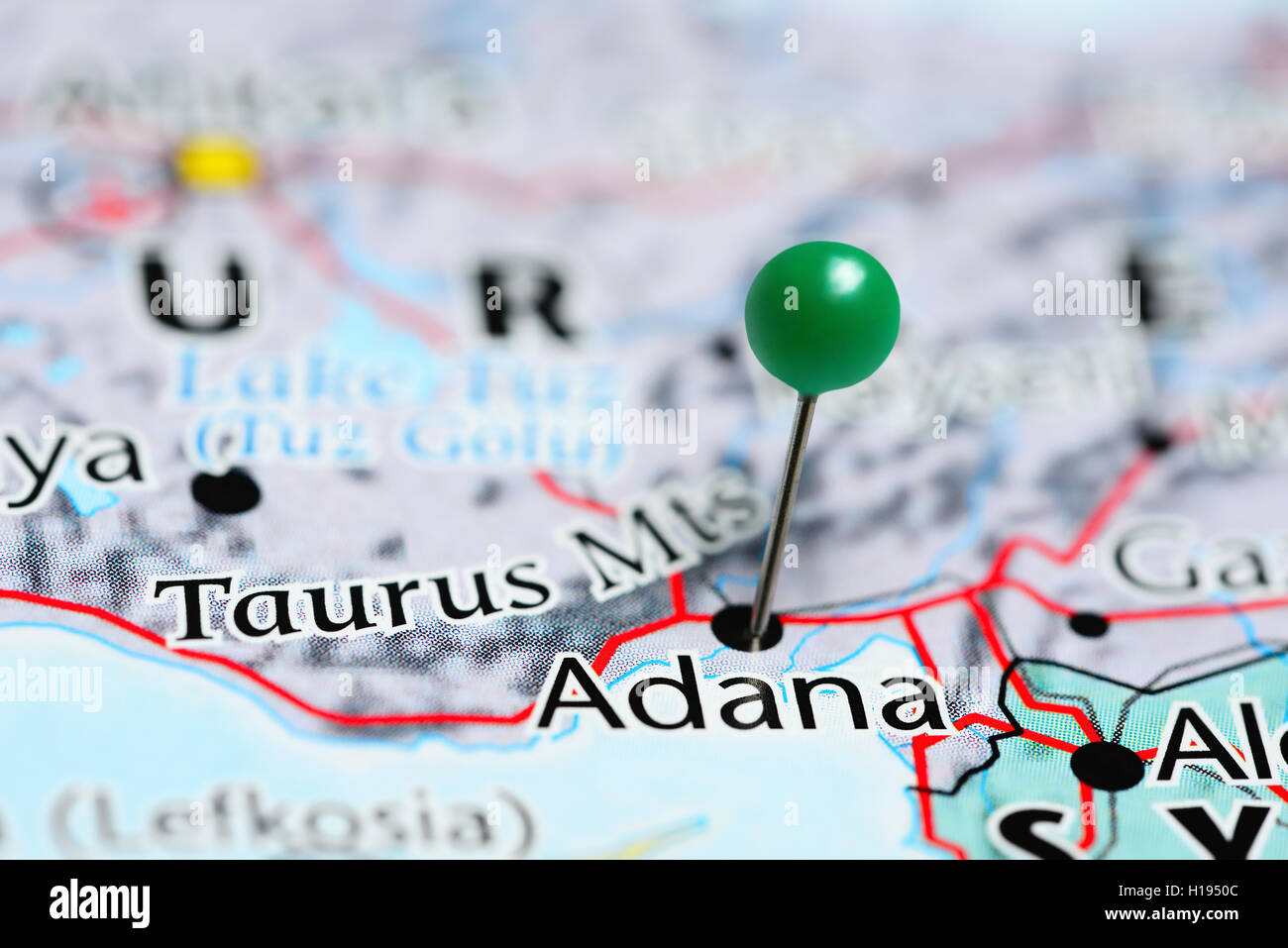 Adana pinned on a map of Turkey Stock Photo - Alamy