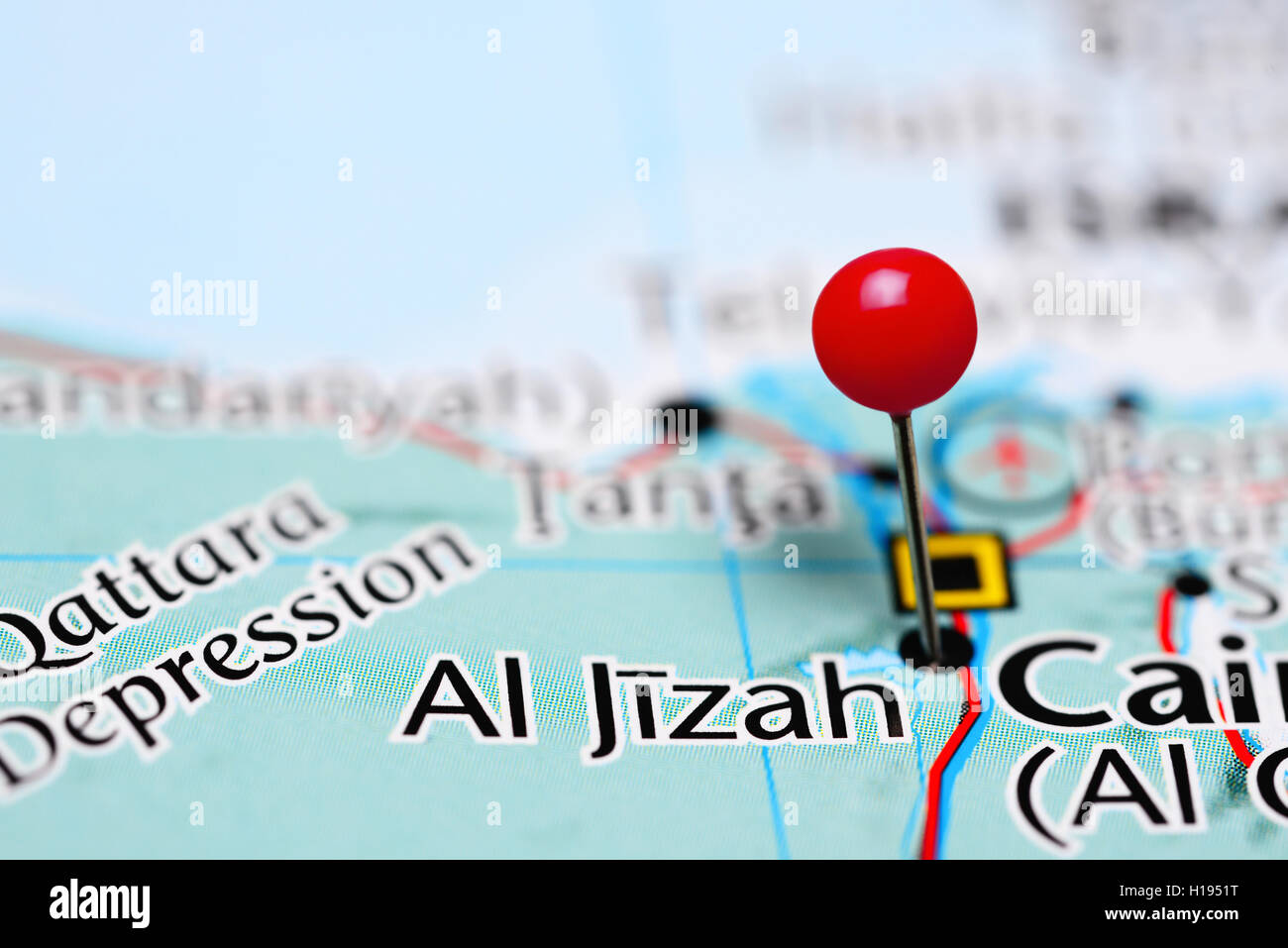 Al Jizah pinned on a map of Egypt Stock Photo - Alamy
