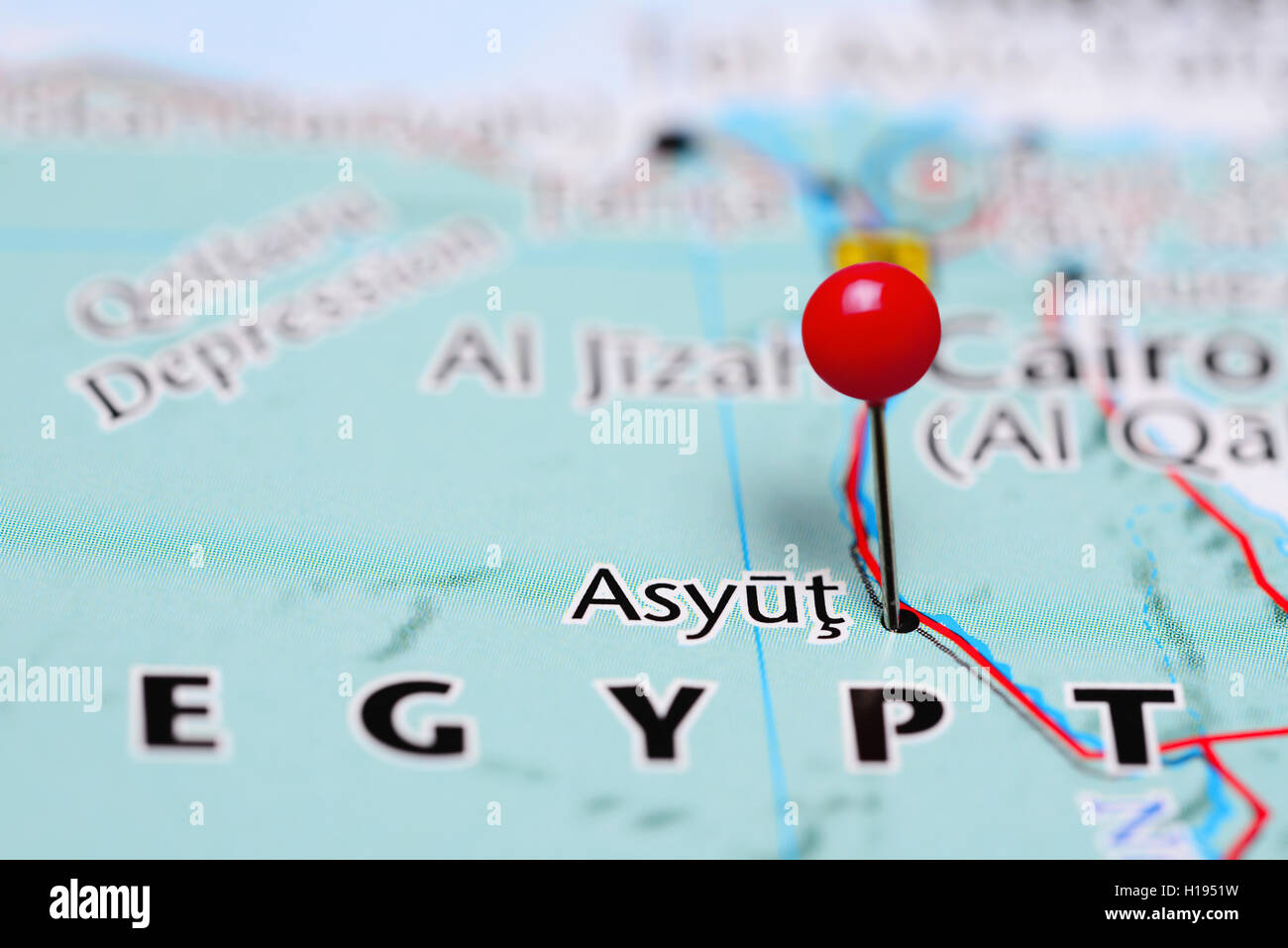 Asyut pinned on map egypt hi-res stock photography and images - Alamy