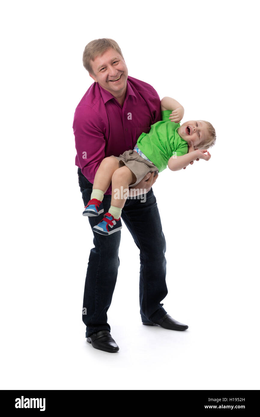 Old father with young son Cut Out Stock Images & Pictures - Alamy