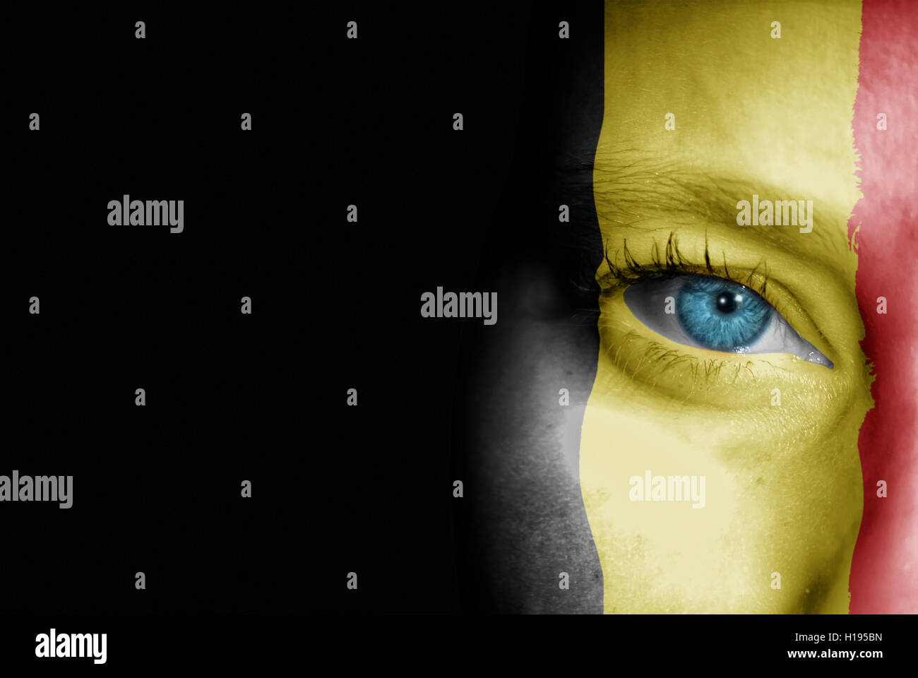 Human face painted flag belgium hi-res stock photography and images - Alamy
