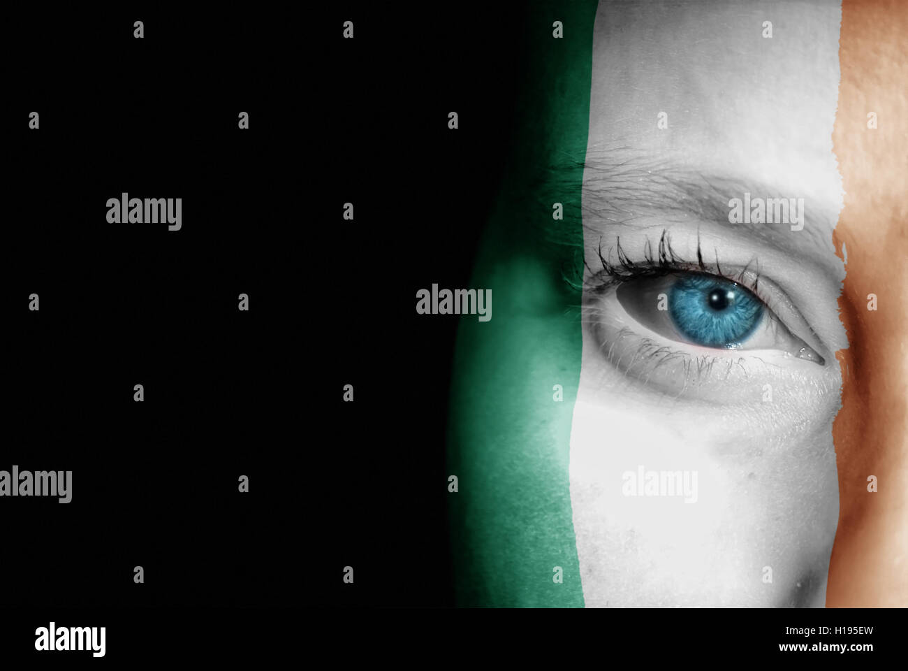Irish flag face hi-res stock photography and images - Alamy