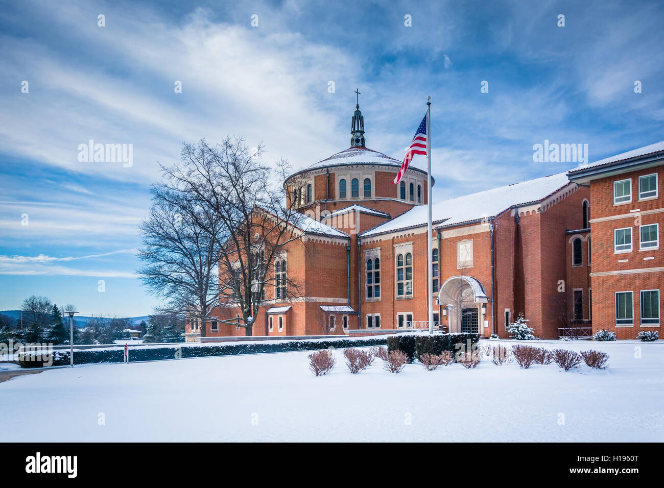 Winter view of the National Shrine of Saint Elizabeth Ann Seton in ...
