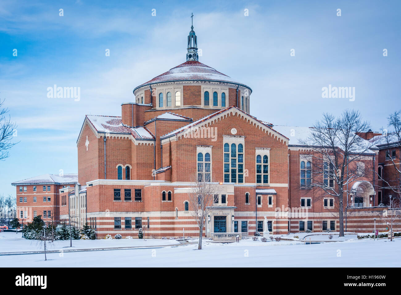 Winter view of the National Shrine of Saint Elizabeth Ann Seton in ...