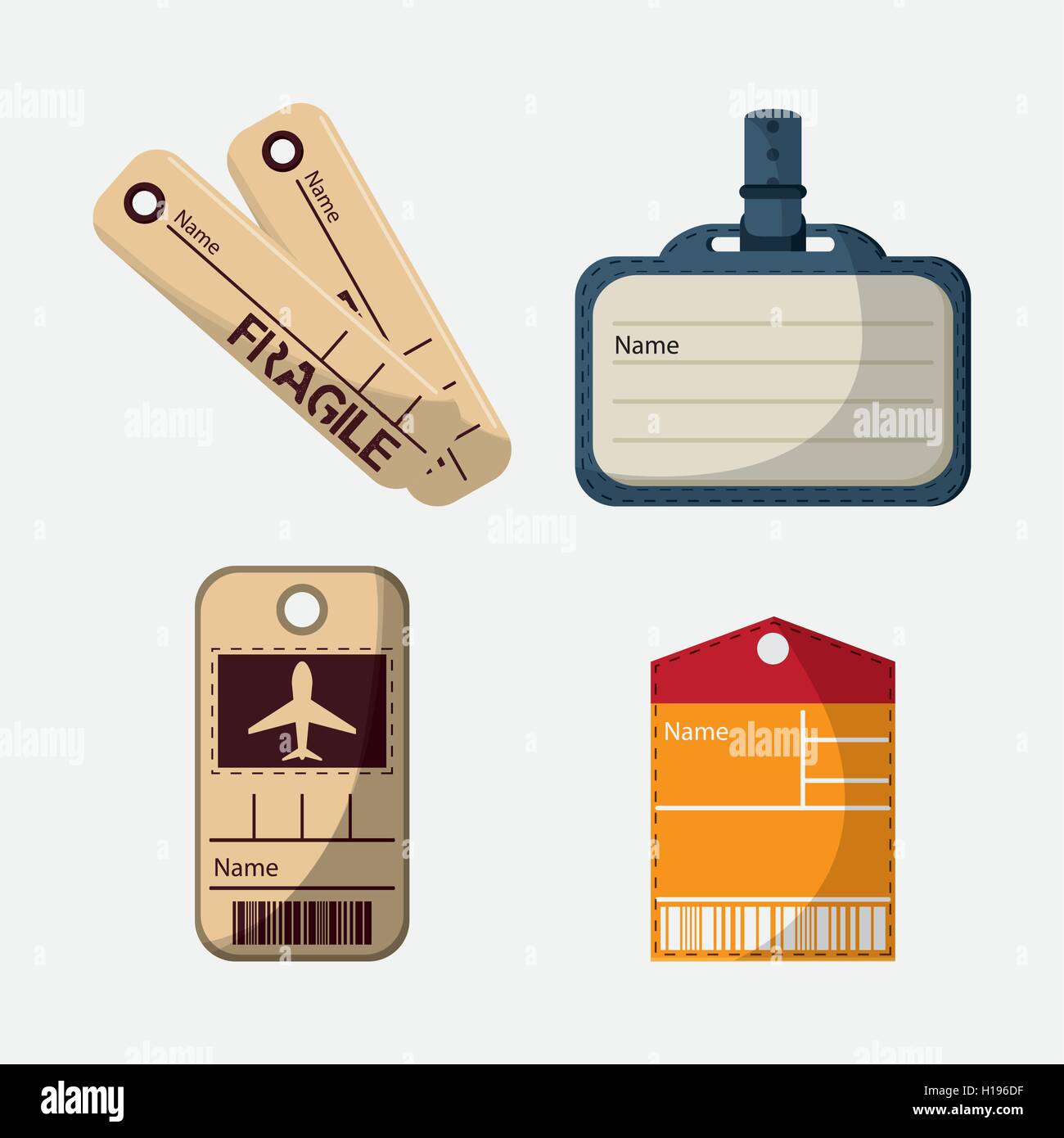 labels and tags of baggage and luggage concept Stock Vector Image & Art ...