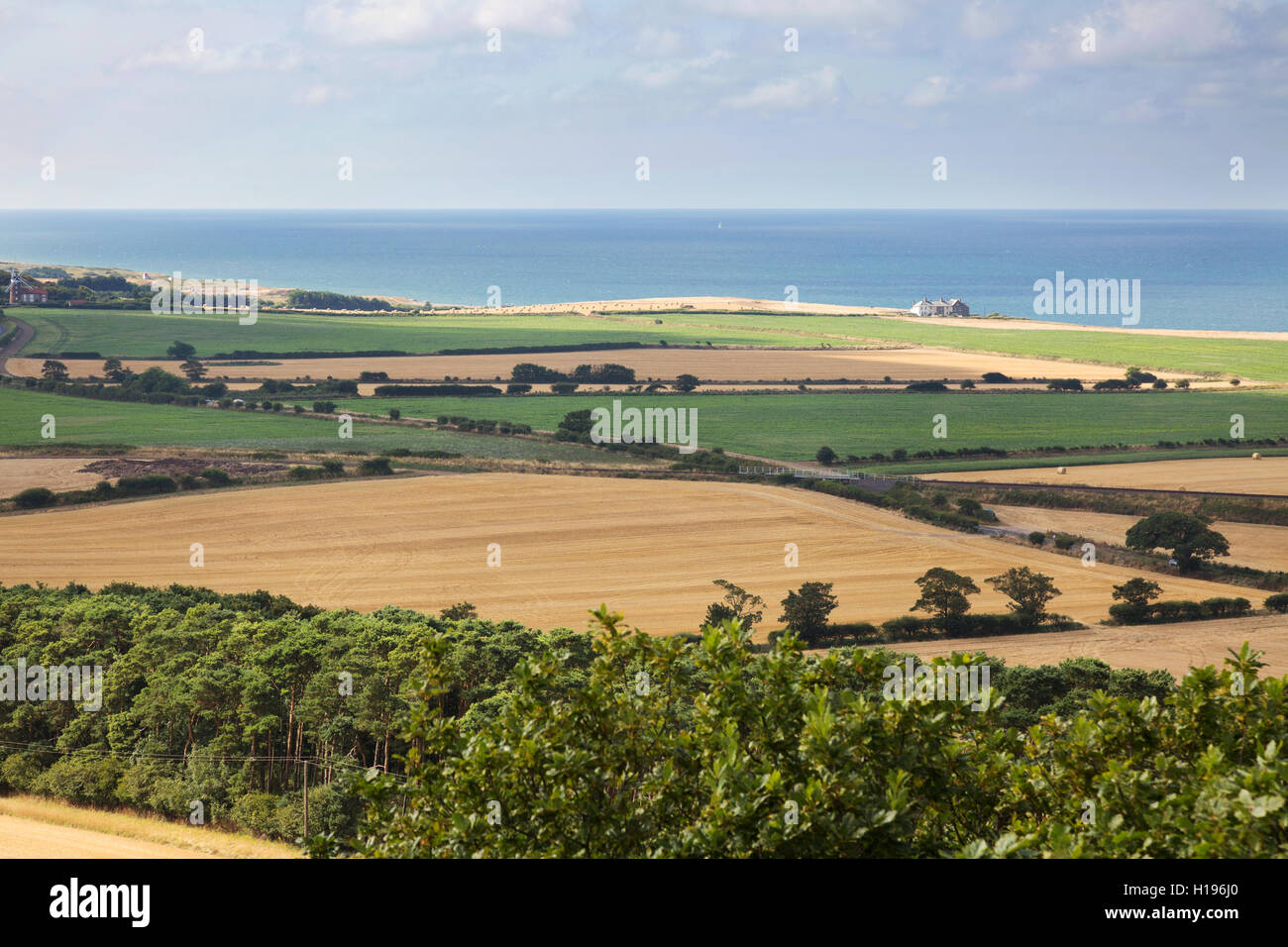 Norfolk countryside; View towards the sea from Sheringham Park, on the ...