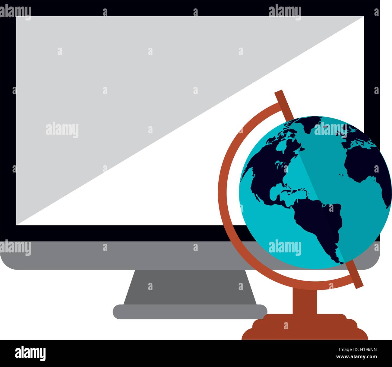 computer and earth globe icon Stock Vector Image & Art - Alamy