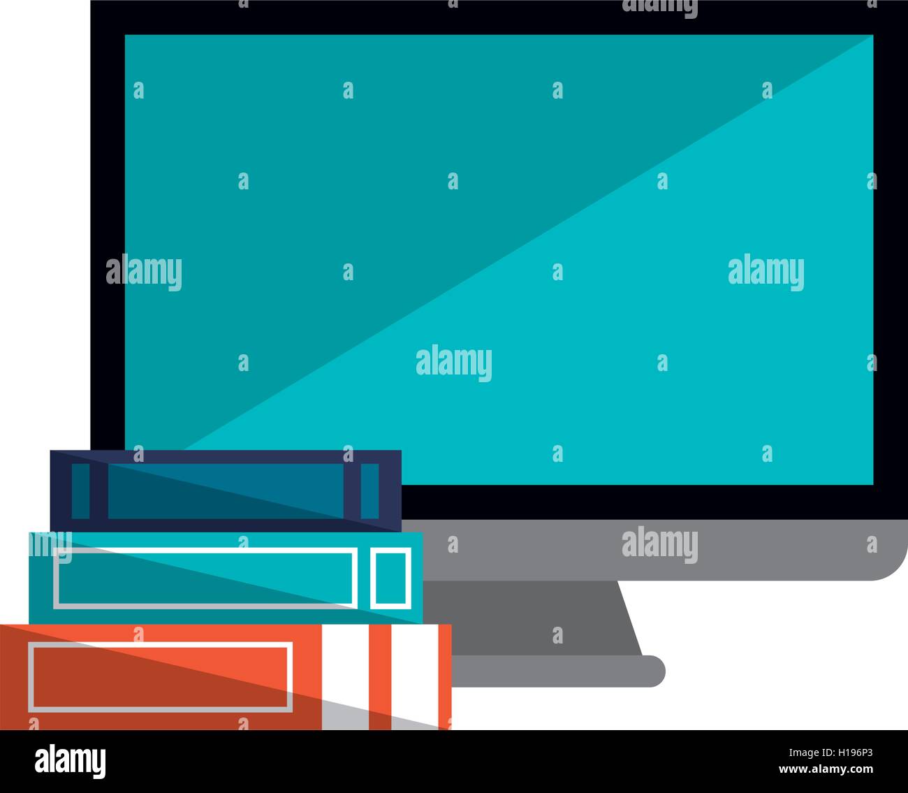 computer and books icon Stock Vector Image & Art - Alamy