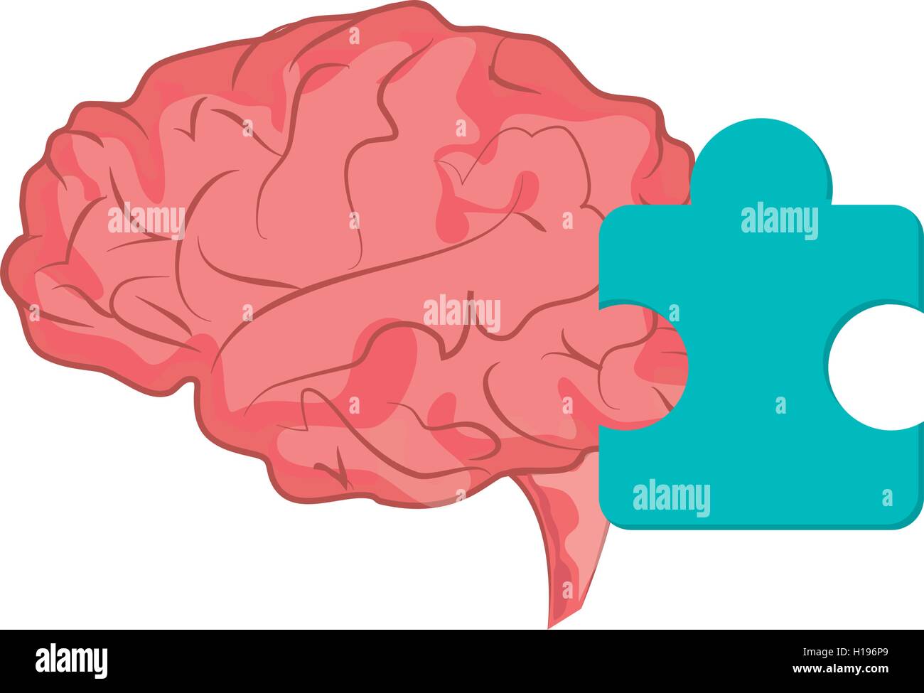 brain and puzzle piece icon Stock Vector Image & Art - Alamy