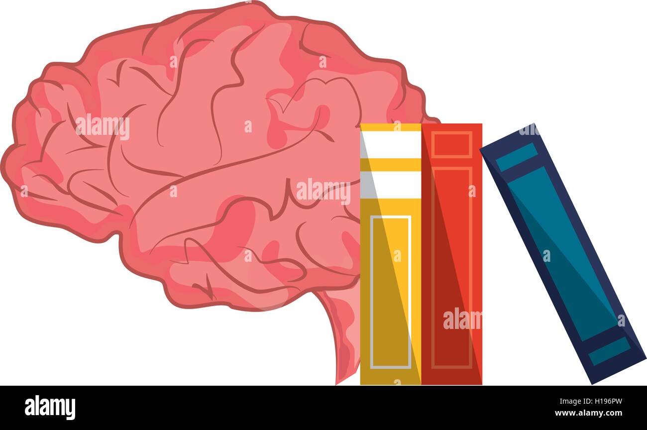 brain and books icon Stock Vector Image & Art - Alamy