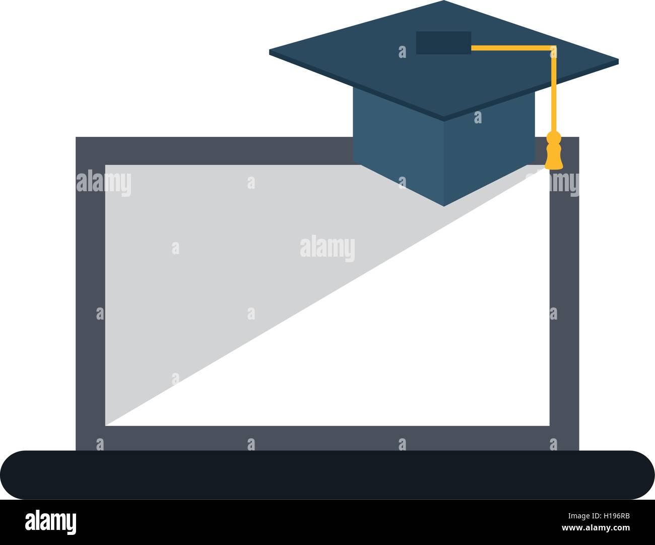 computer and graduation cap icon Stock Vector Image & Art - Alamy