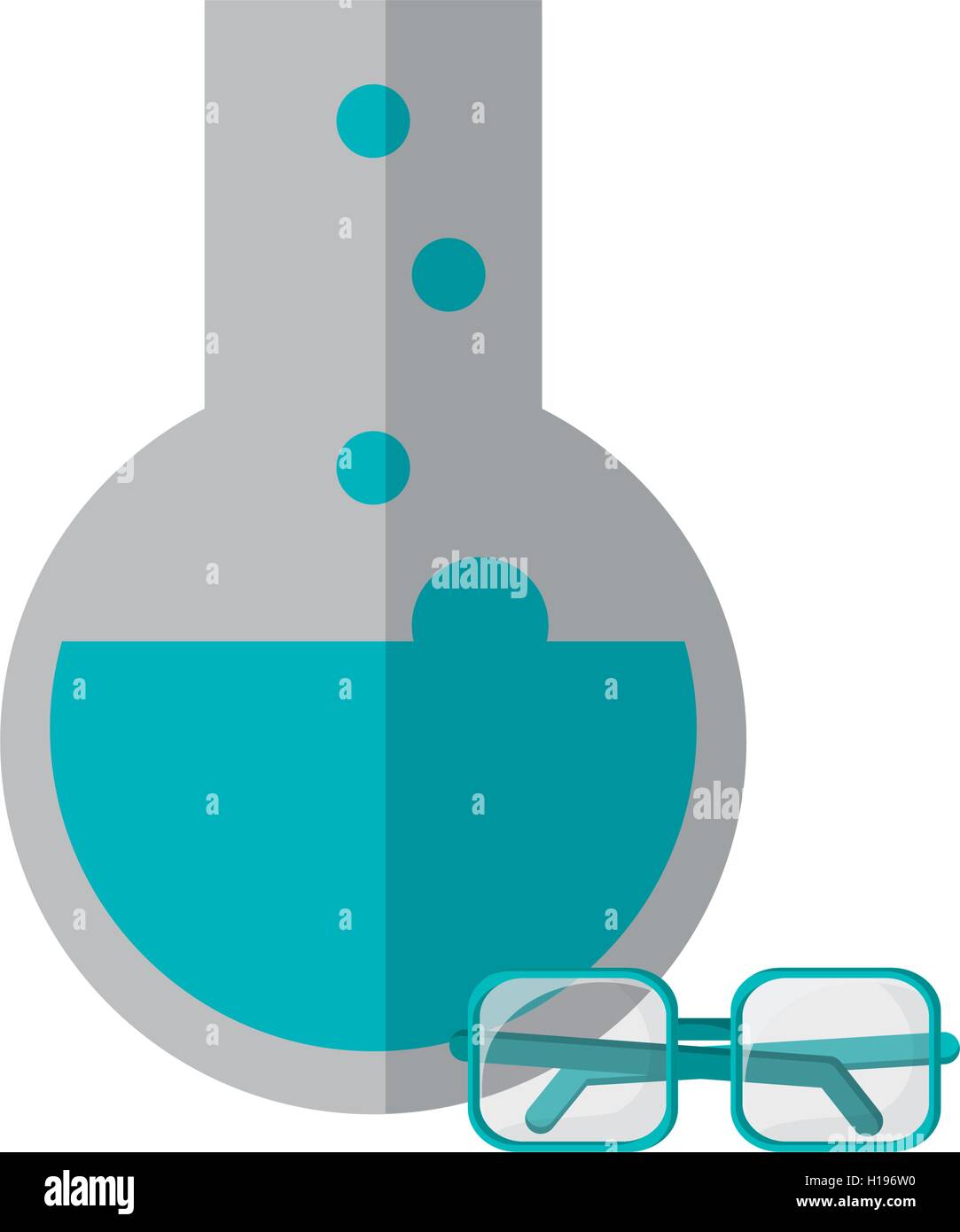 round bottom chemistry flask and glasses icon Stock Vector Image & Art ...