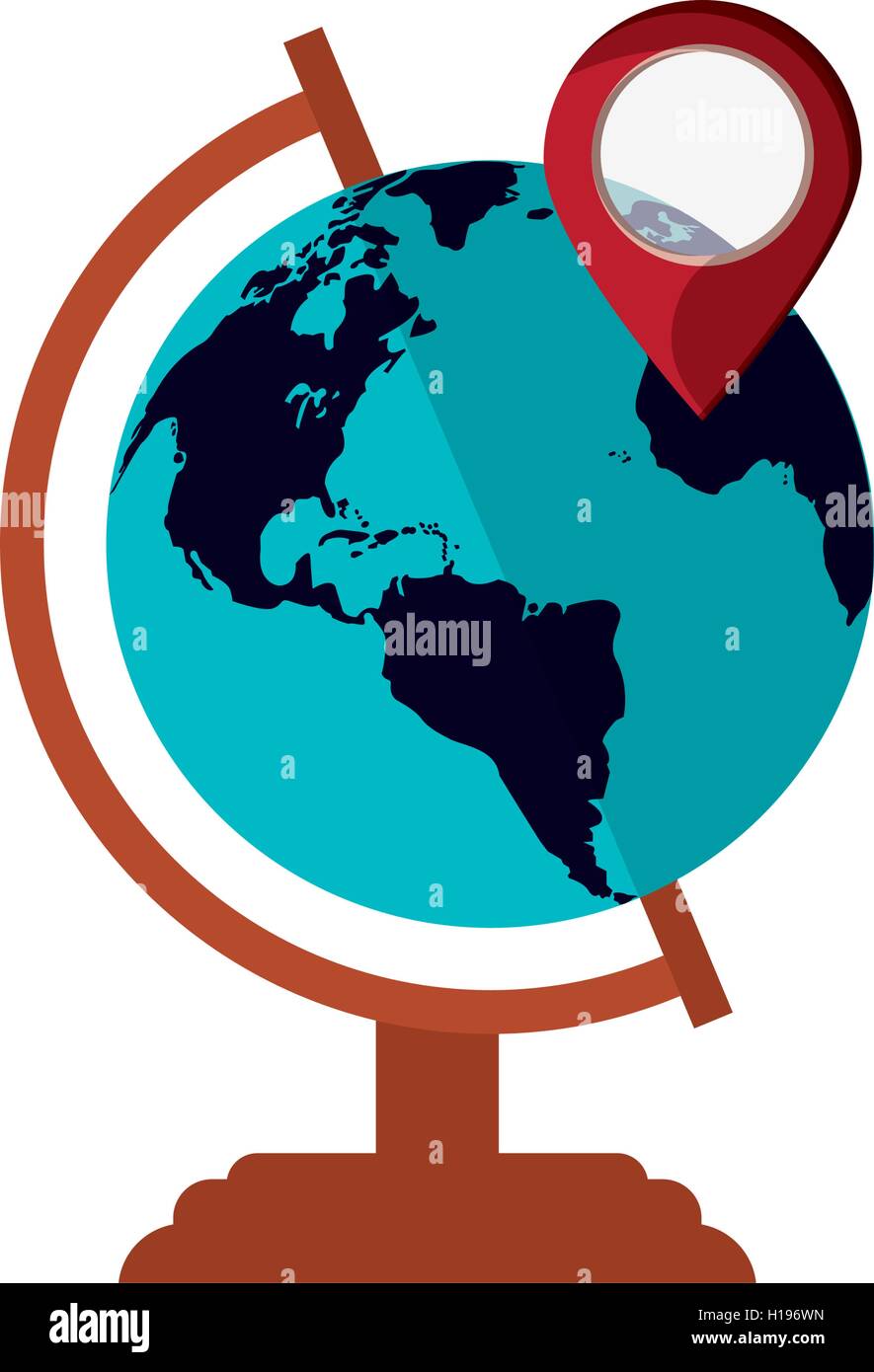earth globe and gps pin icon Stock Vector Image & Art - Alamy