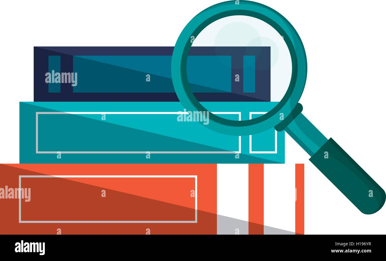 Books magnifying glass in Stock Vector Images - Alamy