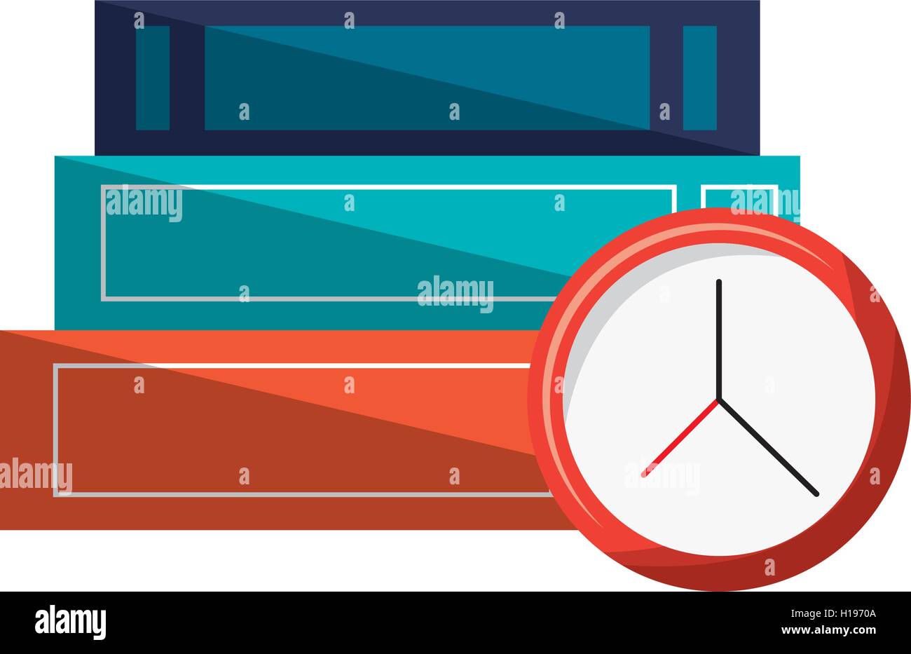 books and clock icon Stock Vector Image & Art - Alamy
