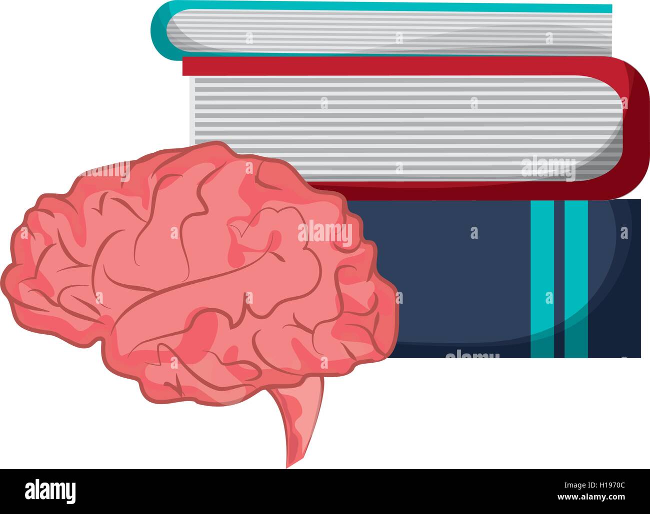 books and brain icon Stock Vector Image & Art - Alamy