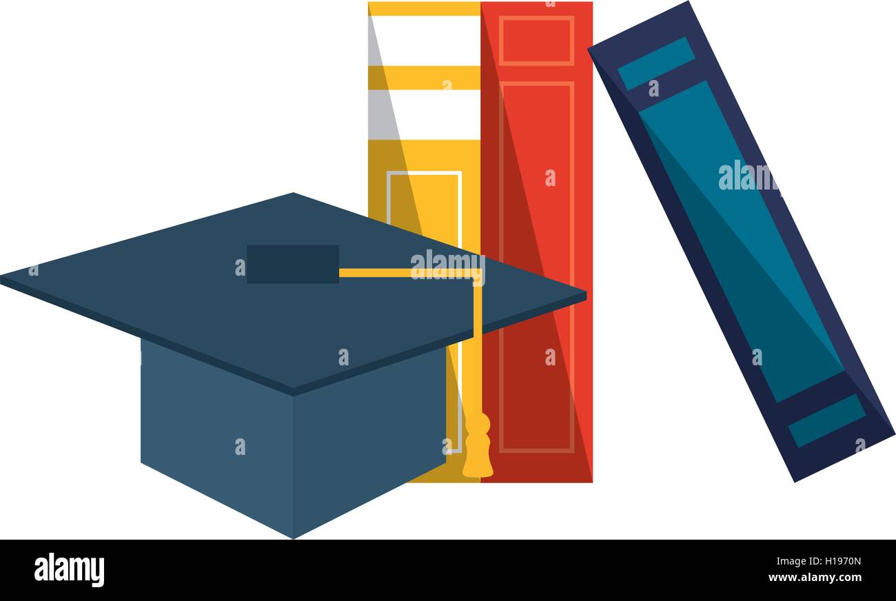 books and graduation cap icon Stock Vector Image & Art - Alamy