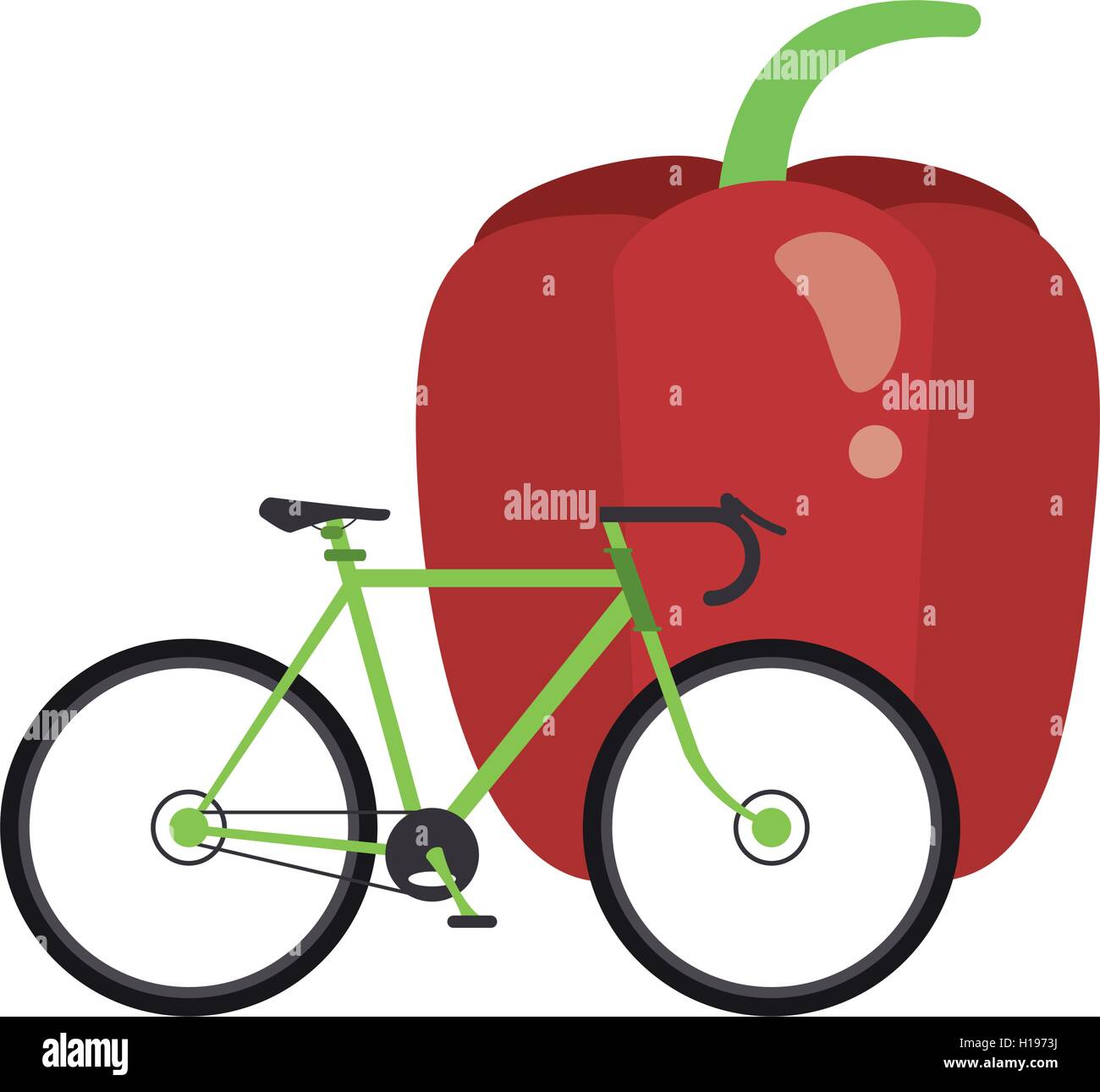 bell pepper and bike icon Stock Vector Image & Art - Alamy