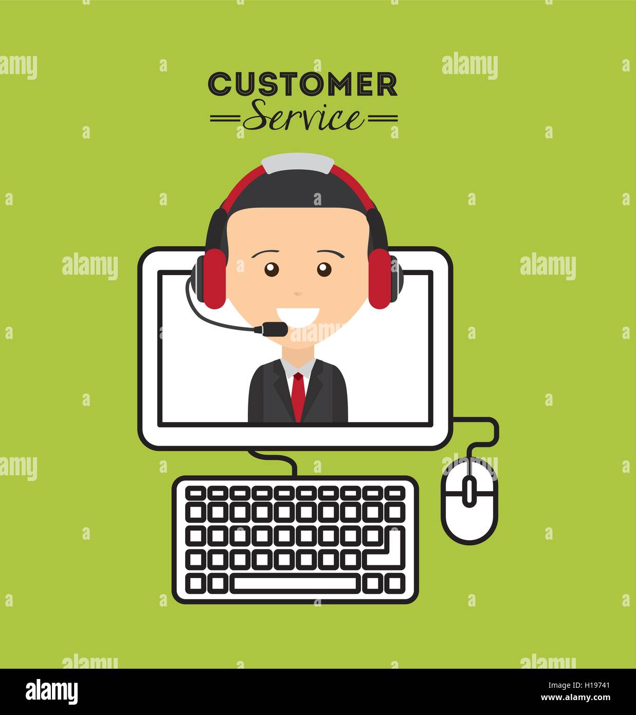 customer service flat icons Stock Vector Image & Art - Alamy