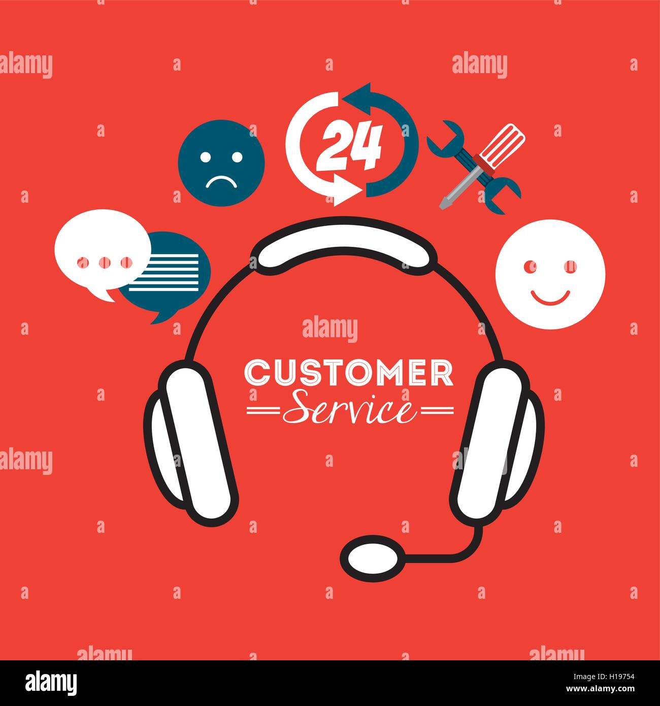 customer service flat icons Stock Vector Image & Art - Alamy
