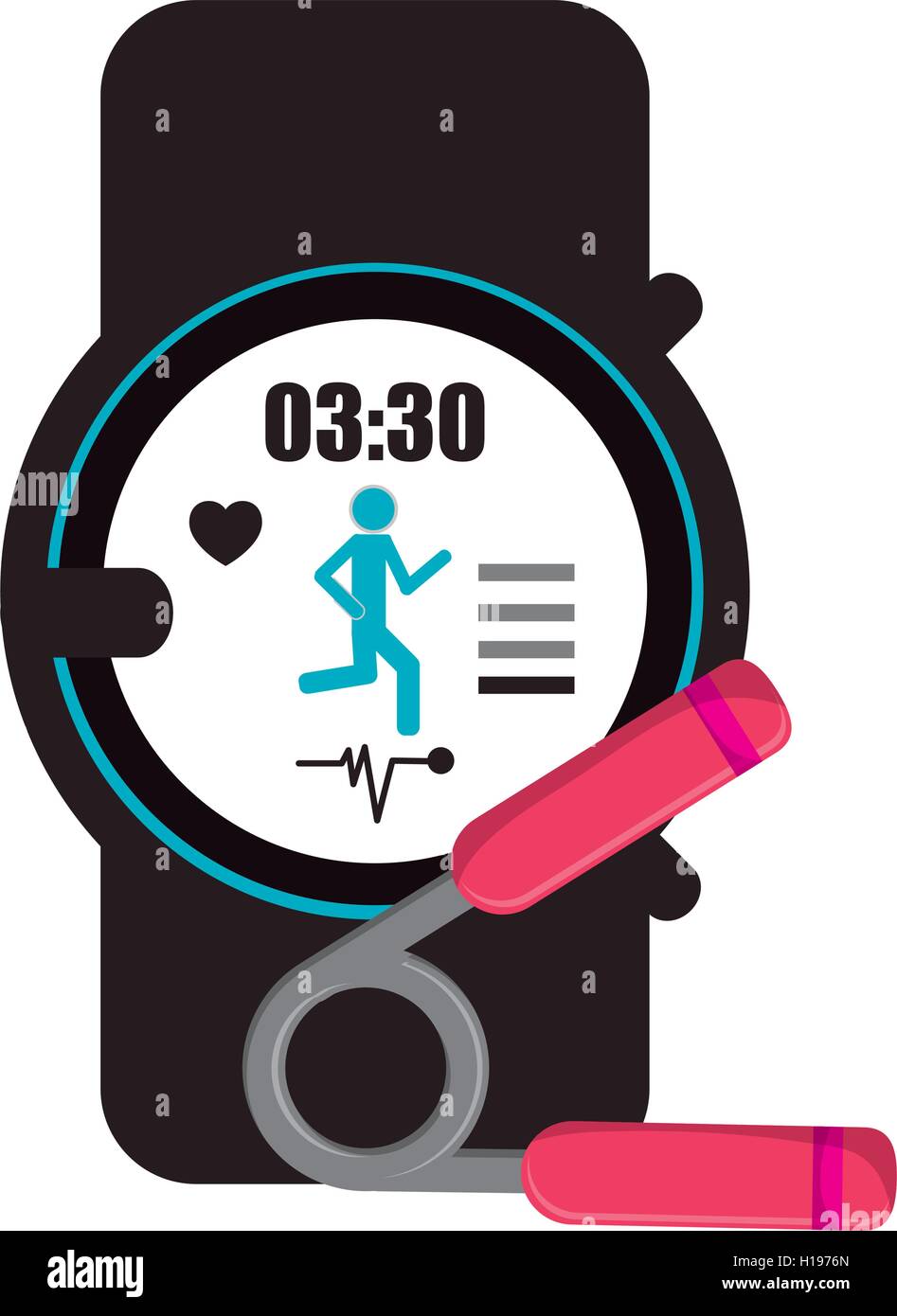 heart rate wrist monitor and hand grip icon Stock Vector Image & Art ...