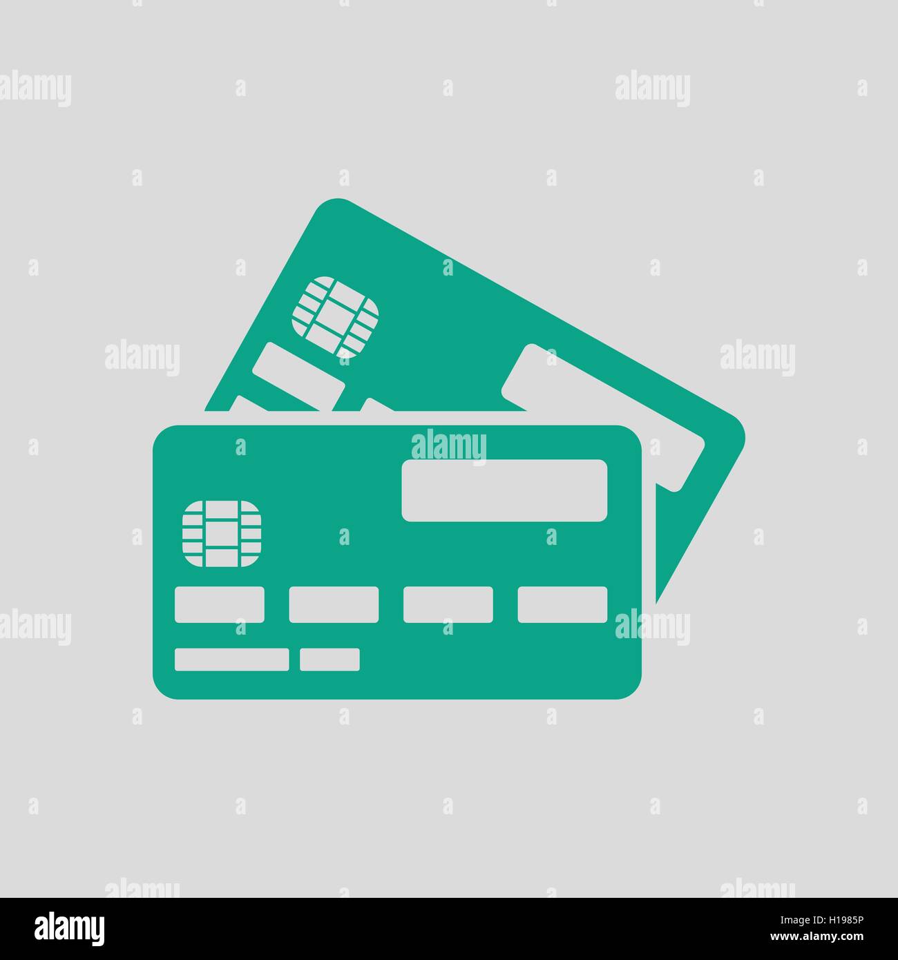 Credit card icon. Gray background with green. Vector illustration Stock ...