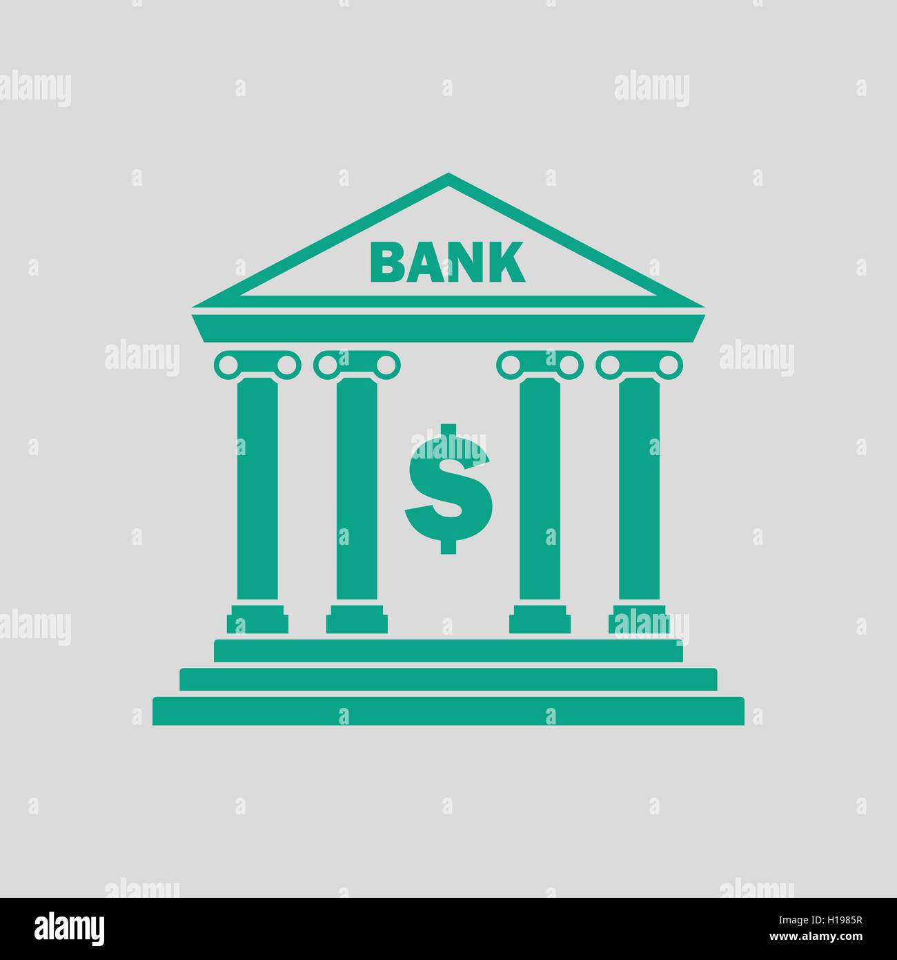 Bank icon. Gray background with green. Vector illustration Stock Vector ...