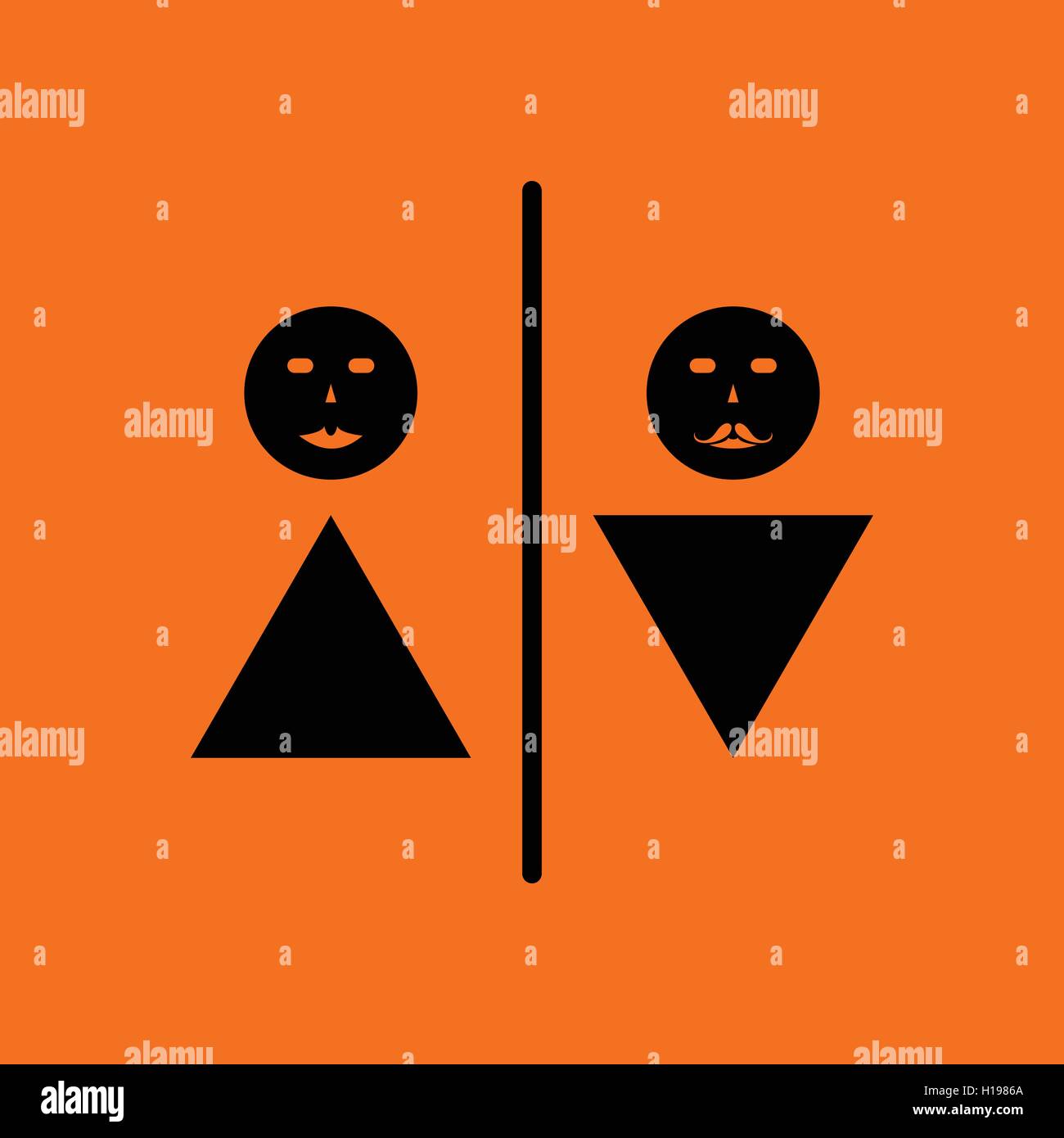 Toilet icon. Orange background with black. Vector illustration Stock ...