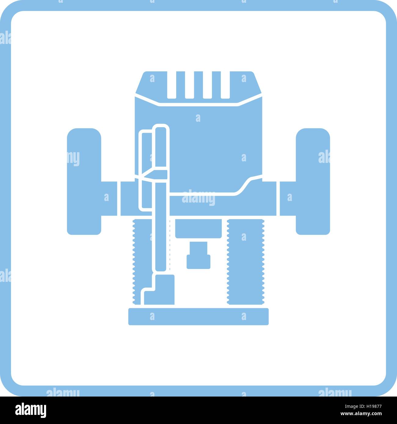 Plunger milling cutter icon. Blue frame design. Vector illustration ...