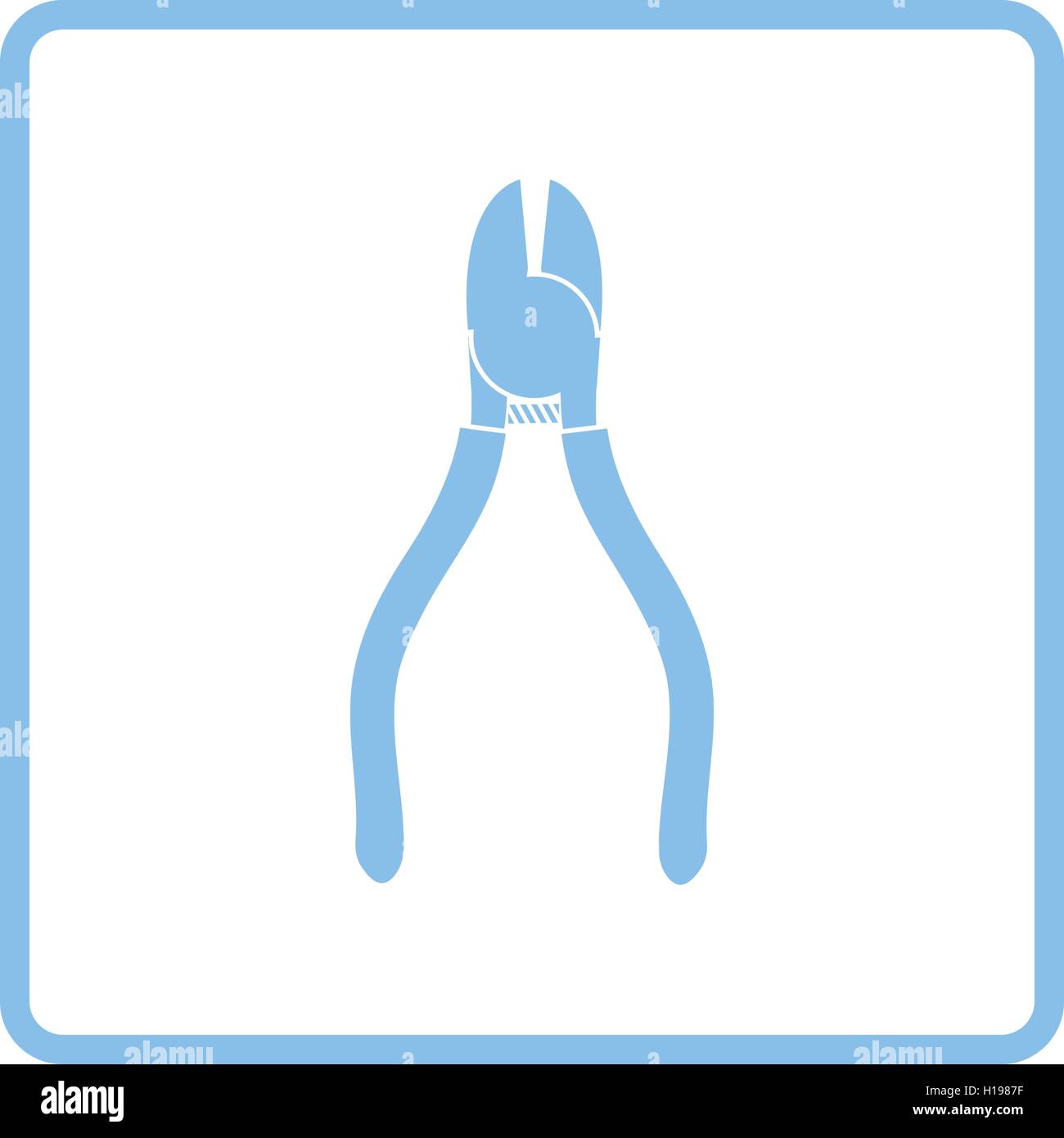 Side cutters icon. Blue frame design. Vector illustration Stock Vector ...