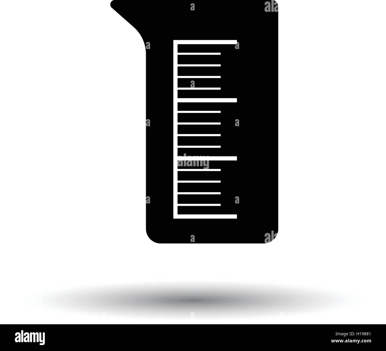 Icon of chemistry beaker. White background with shadow design. Vector ...